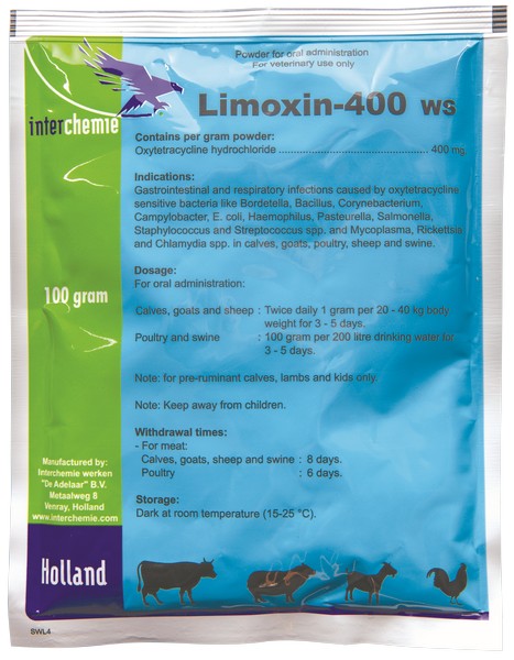 LIMOXIN 400 WS (OXITETRACICLINA 40%) 100G | AQI