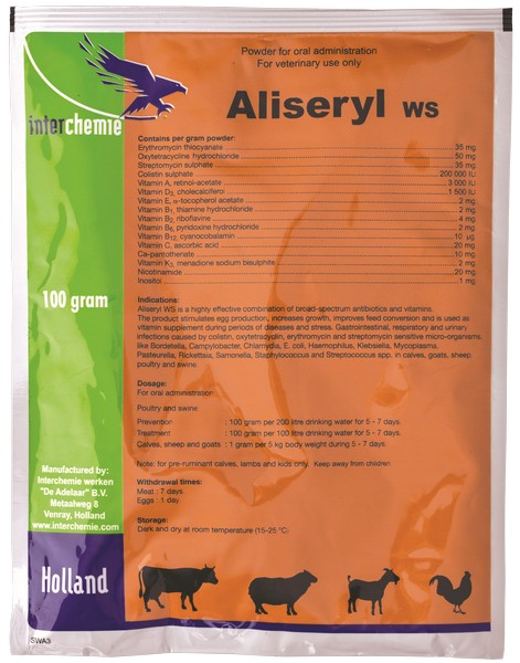ALISERYL WS (VITAMINAS+ANTIBIOTICOS) 100G | AQI
